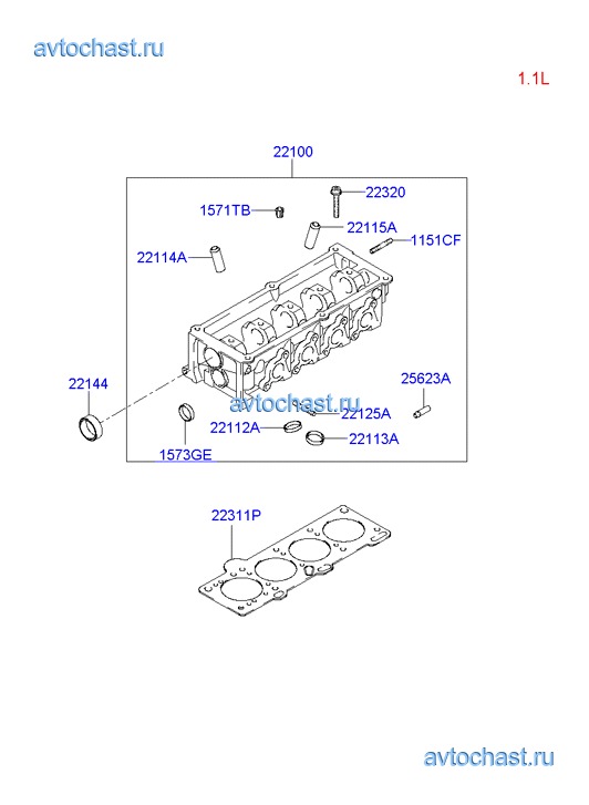 ГОЛОВКА БЛОКА ЦИЛИНДРОВ на hyundai GETZ (-OCT 2006) (2002-). Каталог ...