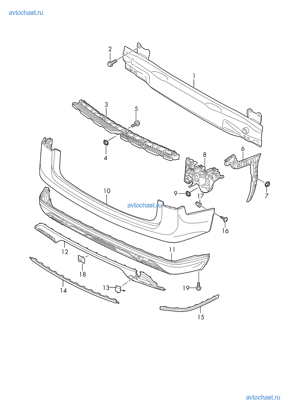 Бампер на vw, volkswagen Atlas 2018